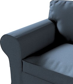 Potah na křeslo IKEA Ektorp barva modrá látka pletený vzor
