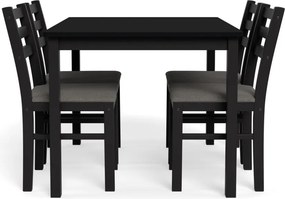 ACTONA Jídelní set stolu a čtyř židlí ALICANTE černý 110x70 cm