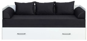 Rozkládací postel s matracemi a polštáři TETRIX, bílá/ černá