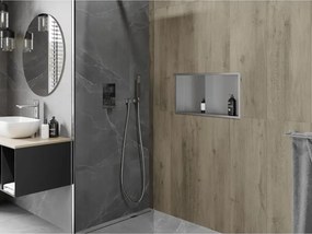 Mexen X-Wall-R nástěnná polička s límcem a policí 60 x 30 cm, inox - 1910603010S