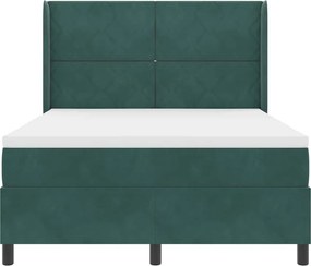 Postel s boxspringem s čelo Tmavě zelená 140 x 200 cm samet 3342065