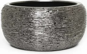 Kulatý květináč POTTA, sklolaminát, průměr 31 x výška 13 cm, stříbrná