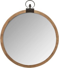 Ozdobné zrcadlo s dřevěným rámem, průměr 74 cm