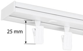 Dekodum Stropní kolejnice z PVC dvouřadá bílá Délka: 350 cm, Typ přichycení: háčky