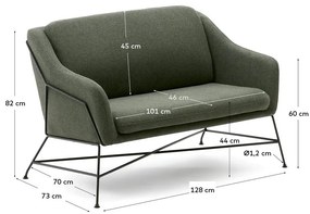 Zelená pohovka 128 cm Brida – Kave Home