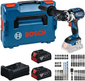 Bosch - 18V AKU vrtací šroubovák s příklepem GSB 18V-110 C, s příslušenstvím, 2x aku 5,0 Ah Li-Ion, nabíječka 0615A500E0