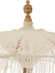 Přírodní drhaný slunečník s dřevěnou tyčí Macrame - ∅200*250 cm