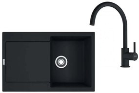 Franke - Kuchyňský set G276MČ, fragranitový dřez MRG 611 a baterie FC 6018.901, matná černá 114.0700.794