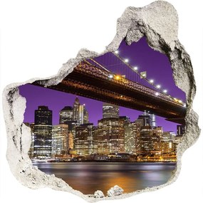Wallmuralia Fototapeta díra na zeď 3D Manhattan noc 75x75 cm