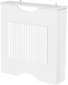 HOMCOM Kryt Radiátoru 78x19x82 cm Moderní MDF Kryt Radiátoru se Skladem Zatížení 10 kg a Protipádovým Zařízením pro Obývací Pokoj Ložnici Bílý