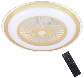 Milagro | LED Stmívatelné stropní svítidlo s ventilátorem ZONDA LED/48W/230V zlatá + DO | MI1978