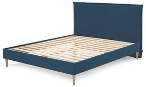 Modrá čalouněná dvoulůžková postel s roštem 160x200 cm Sary – Bobochic Paris