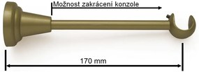 GARNÝŽE-HEBR Garnýž Hák zlatá antik jednoduchá 170 cm