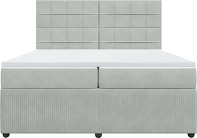 Box spring postel s matrací světle šedá 200x200 cm samet 3292430