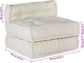 Modulová pohovka Textil Krémová 210 x 140 x 56 cm 3315063