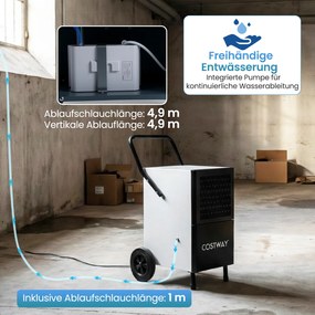 Costway Komerční odvlhčovač 60 L/den odvlhčovač pro 200 m² pokojový sušák