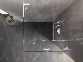 Mexen Lunar-F L, sprchový kout pravý 90 x 90 cm, 8mm čiré sklo, bílý profil, 836L-090-090-20-00-P