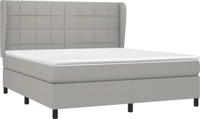 Box spring postel s matrací světle šedá 160 x 200 cm textil 3127973