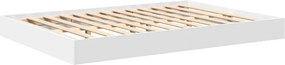 Knihovna postel s policí Bílá 160 x 200 cm Kompozitní dřevo 3335739