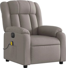 Elektrické zvedací masážní polohovací křeslo taupe textil 3205360