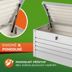 Kovový úložný box METALBOX, 385L, 120×62×63 cm, šedá Gardebruk