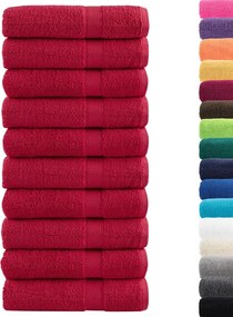 Prémiové osušky SOLUND 10 ks červené 100x150 cm 600 g/m² 137409