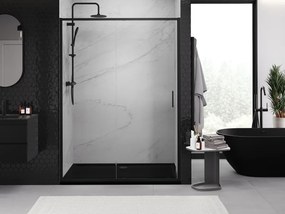 Mexen Exo sprchové dveře posuvné 155 cm, transparentní, černé - 8151-155-000-70-00