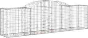 Klenuté gabionové koše 11ks 300x50x80/100 cm pozinkované železo 3146692