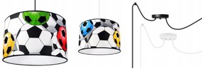 Dětské závěsné svítidlo Soccer Spider, 2x textilní stínítko se vzorem, (výběr ze 2 barev konstrukce)