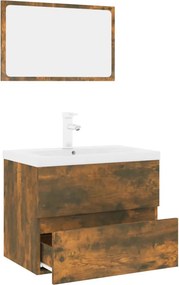 Koupelnová sestava kouřový dub kompozitní dřevo 3152876