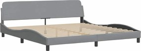 Rám postele bez matrace Hanko světle šedý 200 x 200 cm textil 3310412