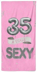 Osuška Stále sexy – růžová (věk: 35, Velikost osušky: 70x140cm)