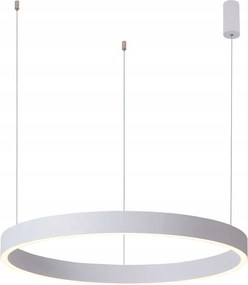 Bílá moderní kulatá závěsná lampa Led ring 40W Brasco Down Italux