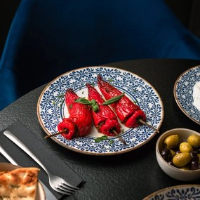 Bílý/modrý porcelánový talíř ø 25 cm Azul – BonBistro