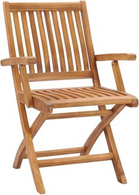 Skládací židle s polštáři, 8 ks, masivní teakové dřevo 3072799