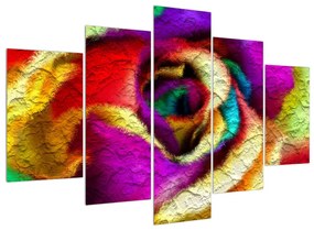 Barevný obraz abstraktní růže (150x105 cm)