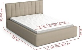 Casarredo - Komfort nábytek Čalouněná postel LUCINI 120x200, výběr látek | potah: madryt 9320