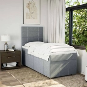Box spring postel s matrací světle šedá 80 x 200 cm textil 3291495