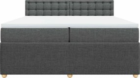 Box spring postel s matrací tmavě šedá 200x200 cm textil 3289878