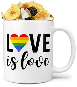 Hrnek LGBT Love is love (Náplň hrníčku: Tropická směs)