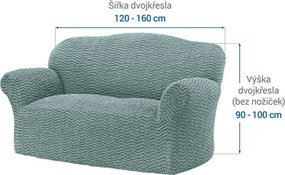 Bielastické potahy CRISTINA mátová dvojkřeslo (š. 120 - 160 cm)