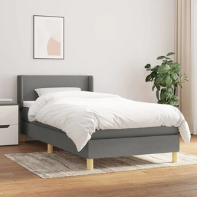 vidaXL Box spring postel s matrací 100 x 200 cm textil [3130095] Barva: Tmavě šedá