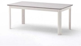 Bílý jídelní stůl s šedou deskou z borovice Malmo 180x90