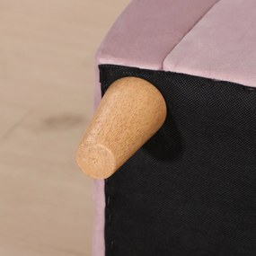 Dětské křeslo HOMCOM Mini Pohovka pro děti od 3 let s polstrovaným sedákem a dřevěnou konstrukcí Max. Nosnost 45 kg 50x42x58 cm Růžová