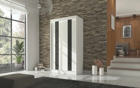 ADRK Furniture Skříň posuvná se zrcadlem KAREN 120 ADRK-SW-KAR-W-BL-120