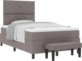 Postel s boxspringem s čelo Taupe 120 x 190 cm textil 3344132