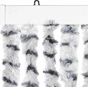 Závěs proti hmyzu bílý a tmavě šedý 100 x 220 cm Chenille 325456