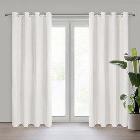 ZATEMŇOVACÍ ZÁVĚS (100%) NA KROUŽCÍCH NITA 140X250 CM KREMOVÁ