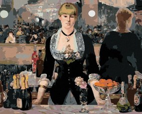 zuty zuty - malování podle čísel - bar ve folies bergere (édouard manet), 40x50 cm, plátno+rám