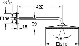 Grohe Rainshower - Hlavová sprcha 310 Mono Cube 95 l/min | 1 proud | s